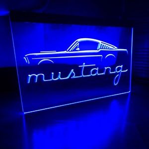 Other | Ford Mustang Led Neon Blue Light Sign 8x12 | Poshmark